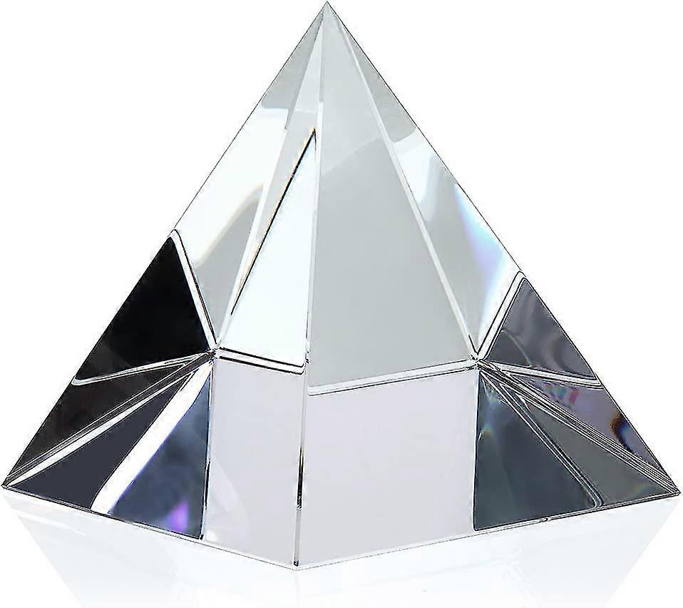 Crystal Clear Pyramid Glass Paperweight Pyramid Desk Ornament ...
