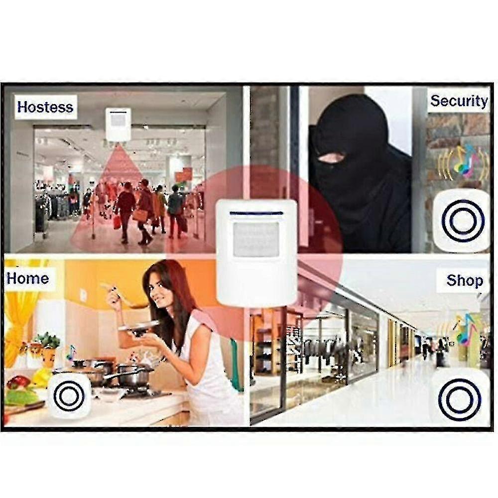 Wireless Entry Door Bell Motion Sensor Detector Gate Chime Alert Alarm ...