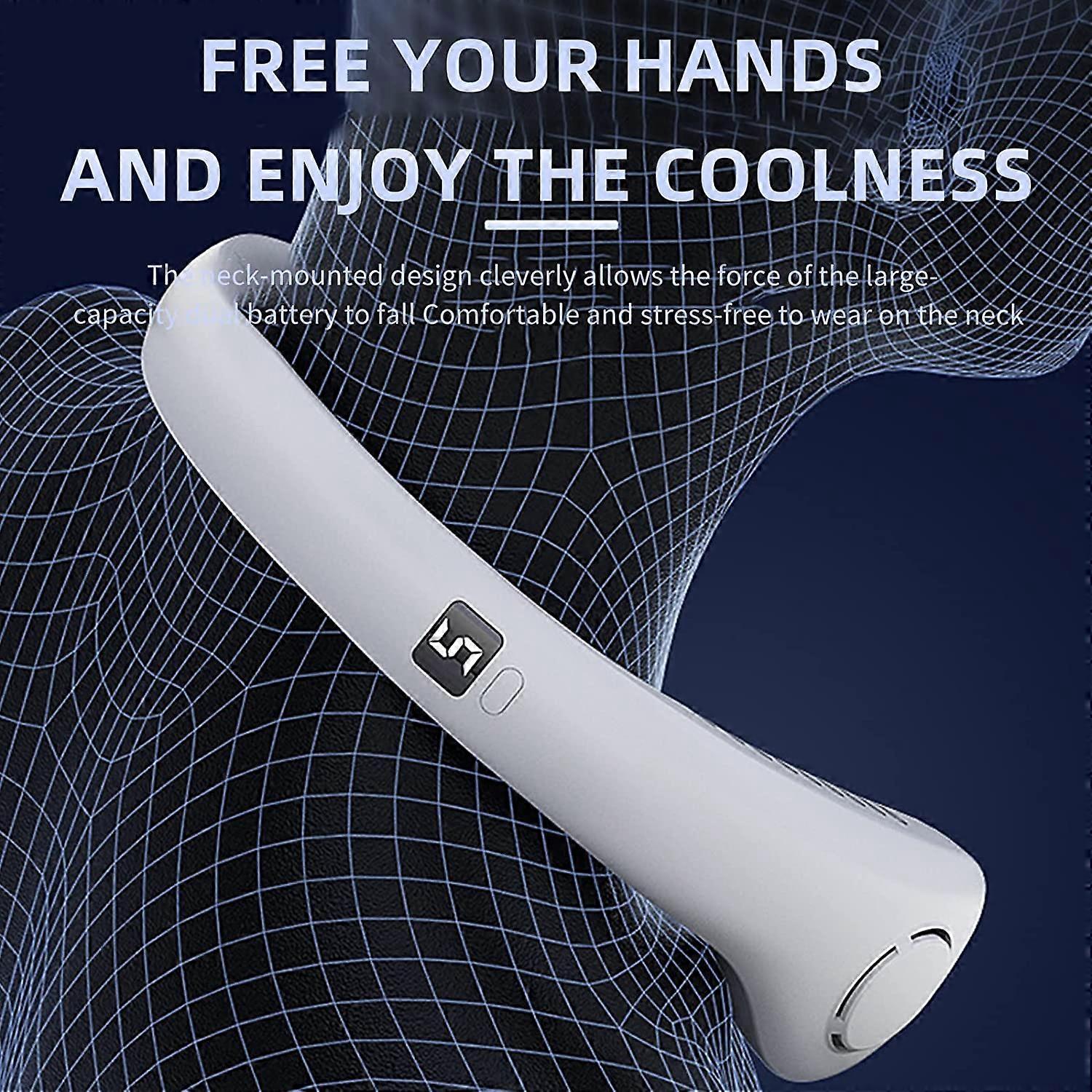 Neck fan, hanging neck fan. Portable Neck Fan Cooling with 360 Airflow ...