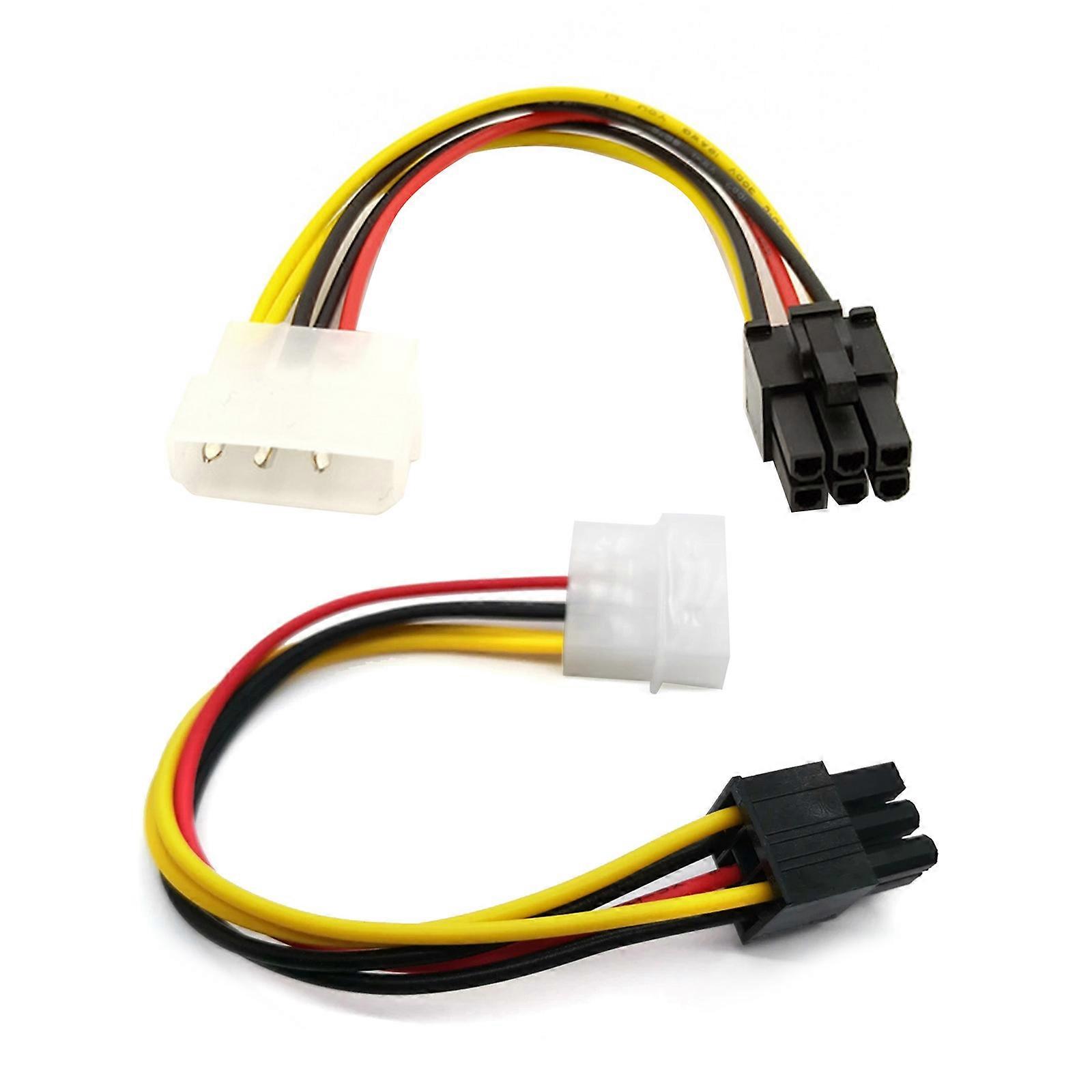 New High Quality 4 Pin Molex to 6 Pin PCI-Express PCIE Video Card Power ...