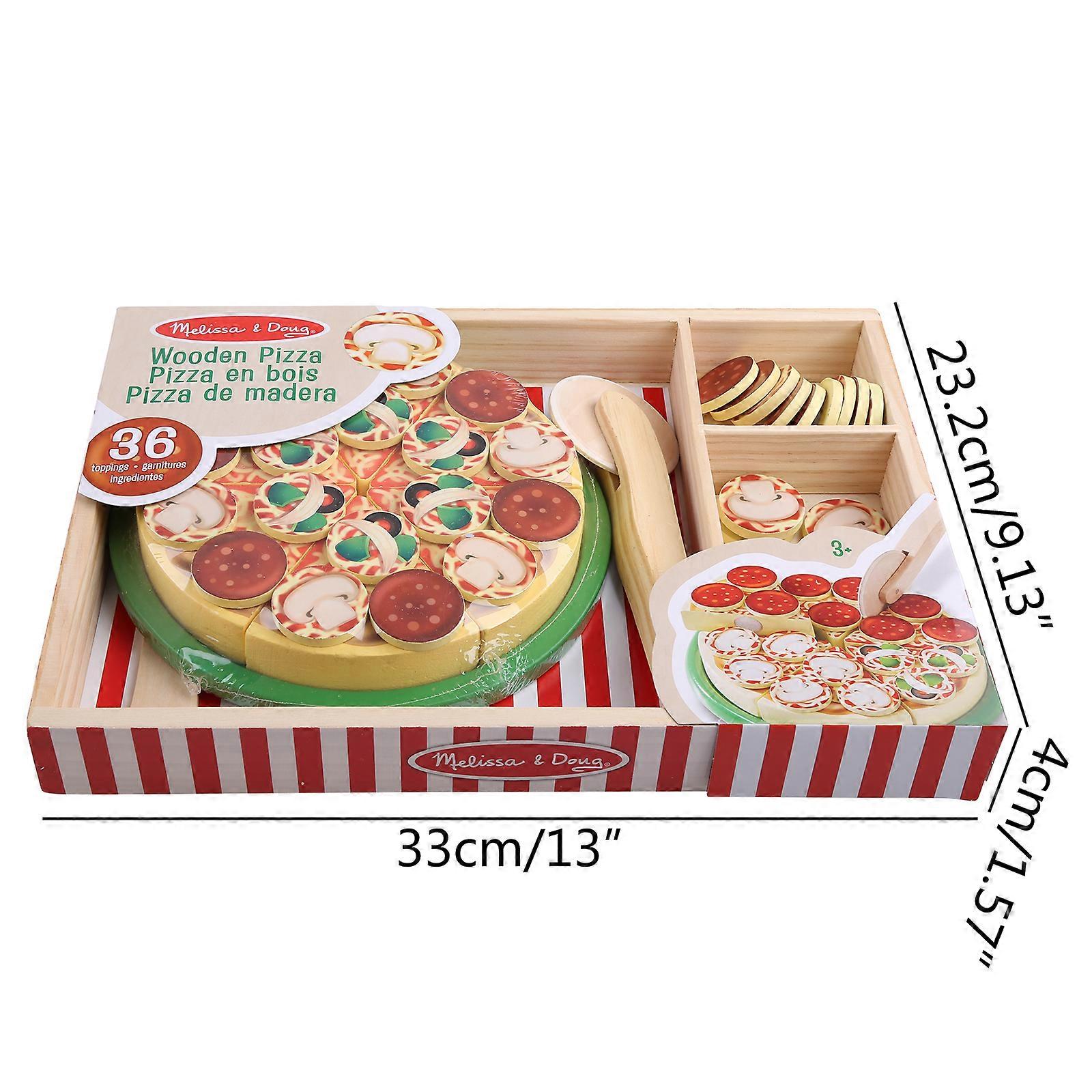 Wooden Pizza for Play Toy Magnetic Cutting Toy for Role-Play Kids Hand ...