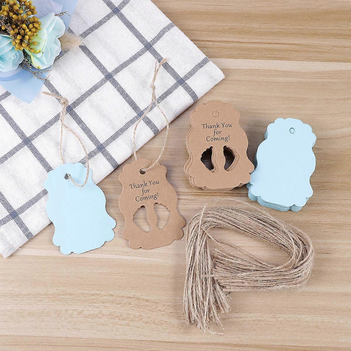50pcs Baby Feet Thank You for Coming Tags Baby Shower Party Thank You ...