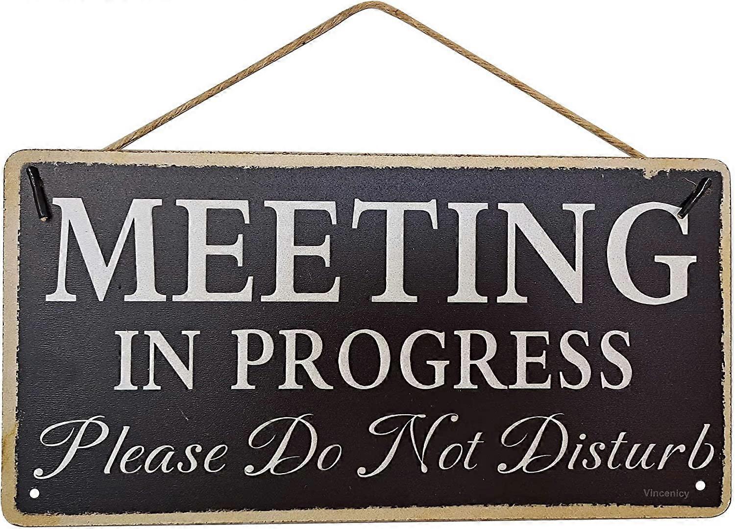 Meeting in Progress Please Do Not Disturb Hanging Door Sign for Office ...