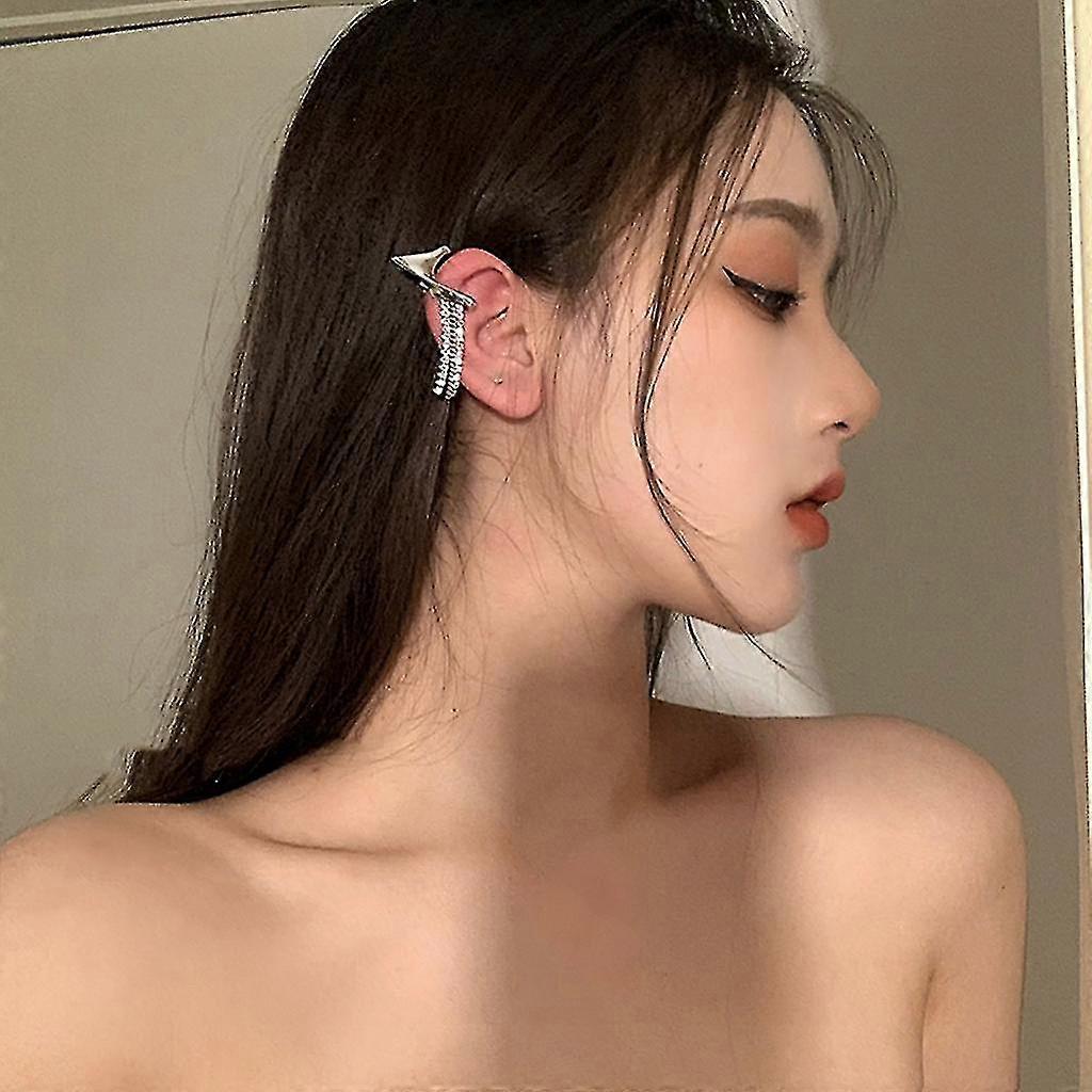 Punk Elf Ears Clip Earring Metal Ear Cuff Headdress Cosplay Party Dress ...