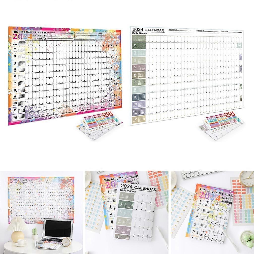 Calendar Planner Sheet 2024 Hanging Wall Calendar Yearly Daily Schedule ...