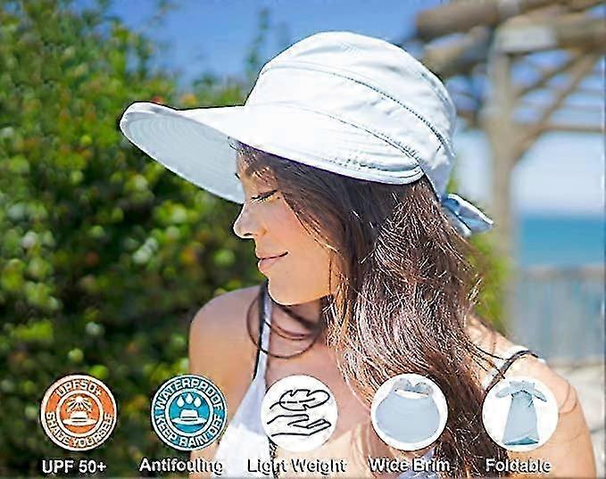 Hats for Women UPF 50+ UV Sun Protective Convertible Beach Visor Hat ...
