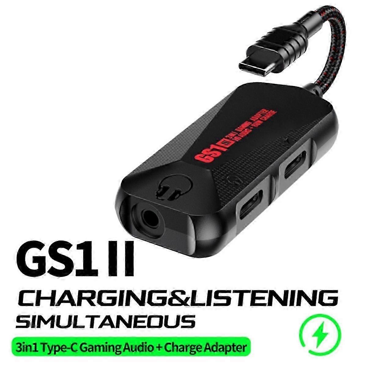 Gs1 Game Phone Sound Card 3 In 1 Mobile Game Sound Card With Charger ...