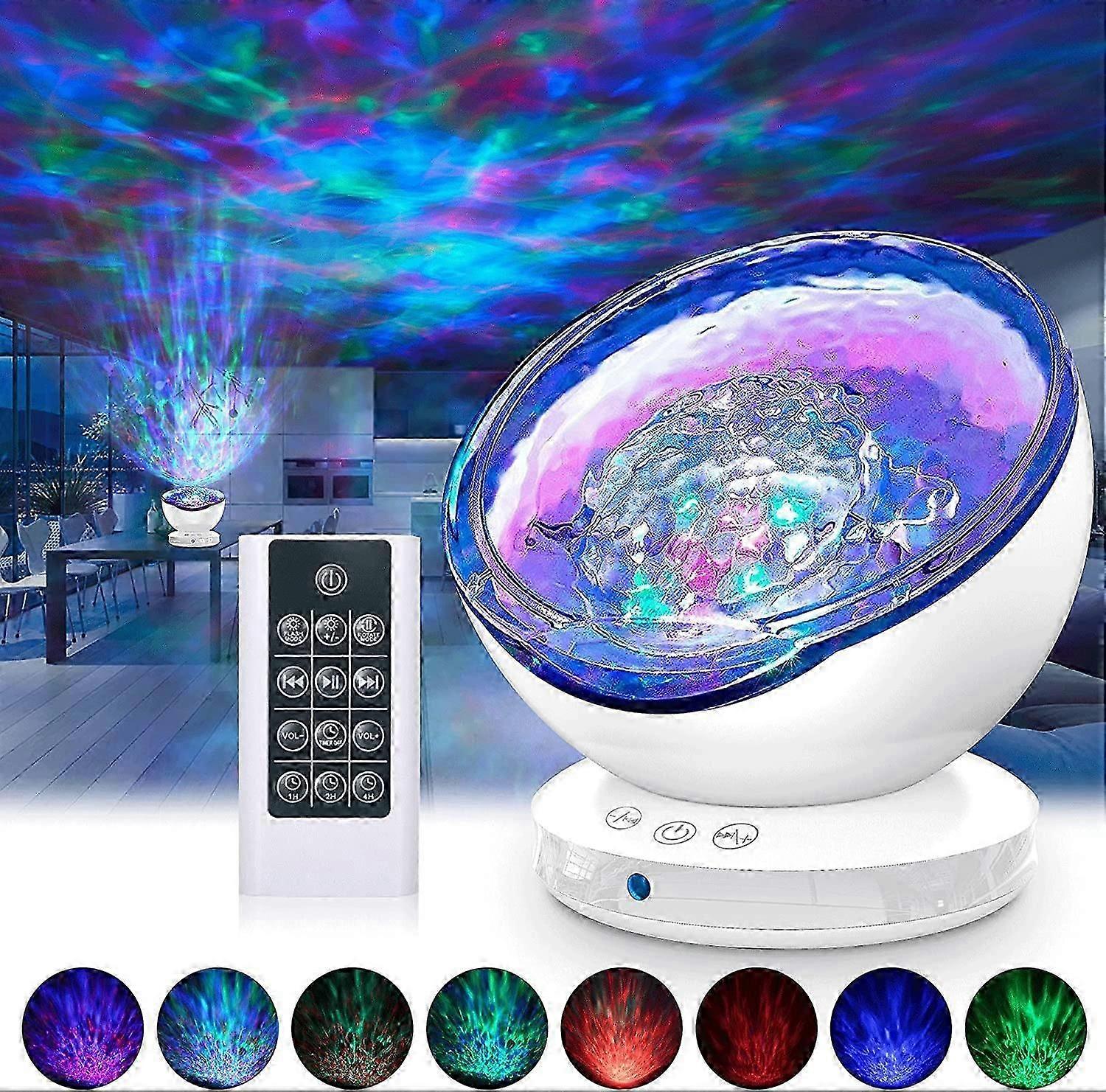 LED Projector Lamp,Kids Night Light Ocean Waves with Remote Control ...