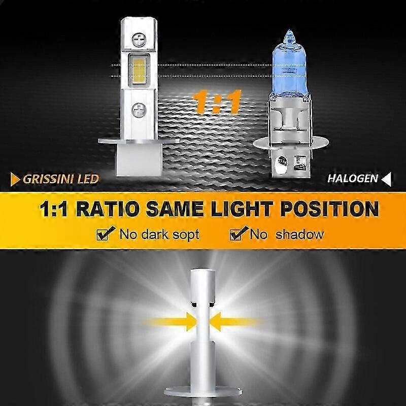 50000lm H1 Led Bulb H3 Mini 1:1 Plug Play Fanless Car Led Lamp 16 Pcs ...