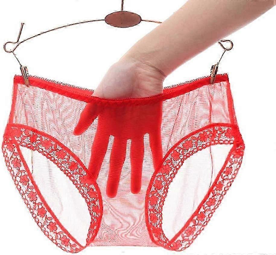 Panties Women s 2 Pieces Full Transparent See Through Lace Mesh Panties ...