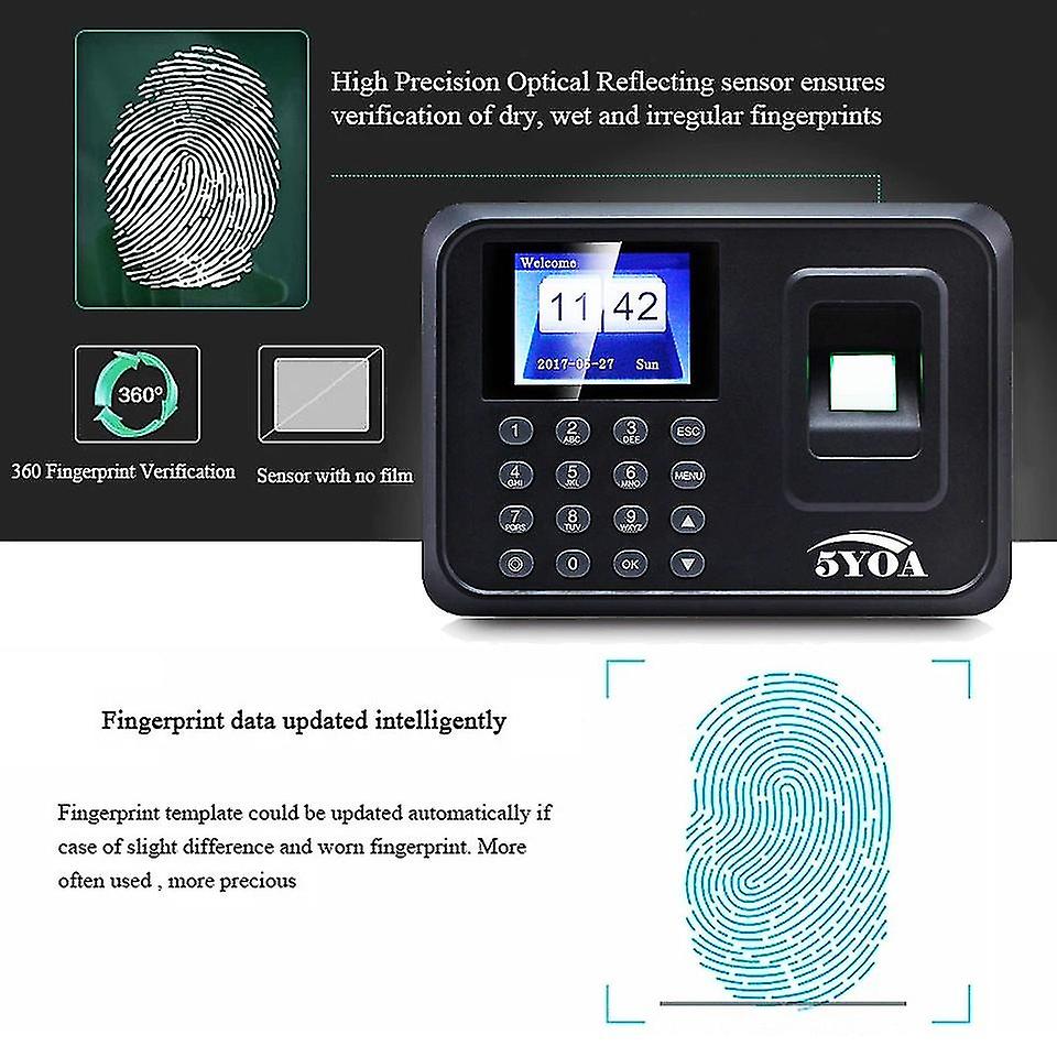 A01 Biometric Fingerprint Punch Usb Time Clock Office Attendance System ...