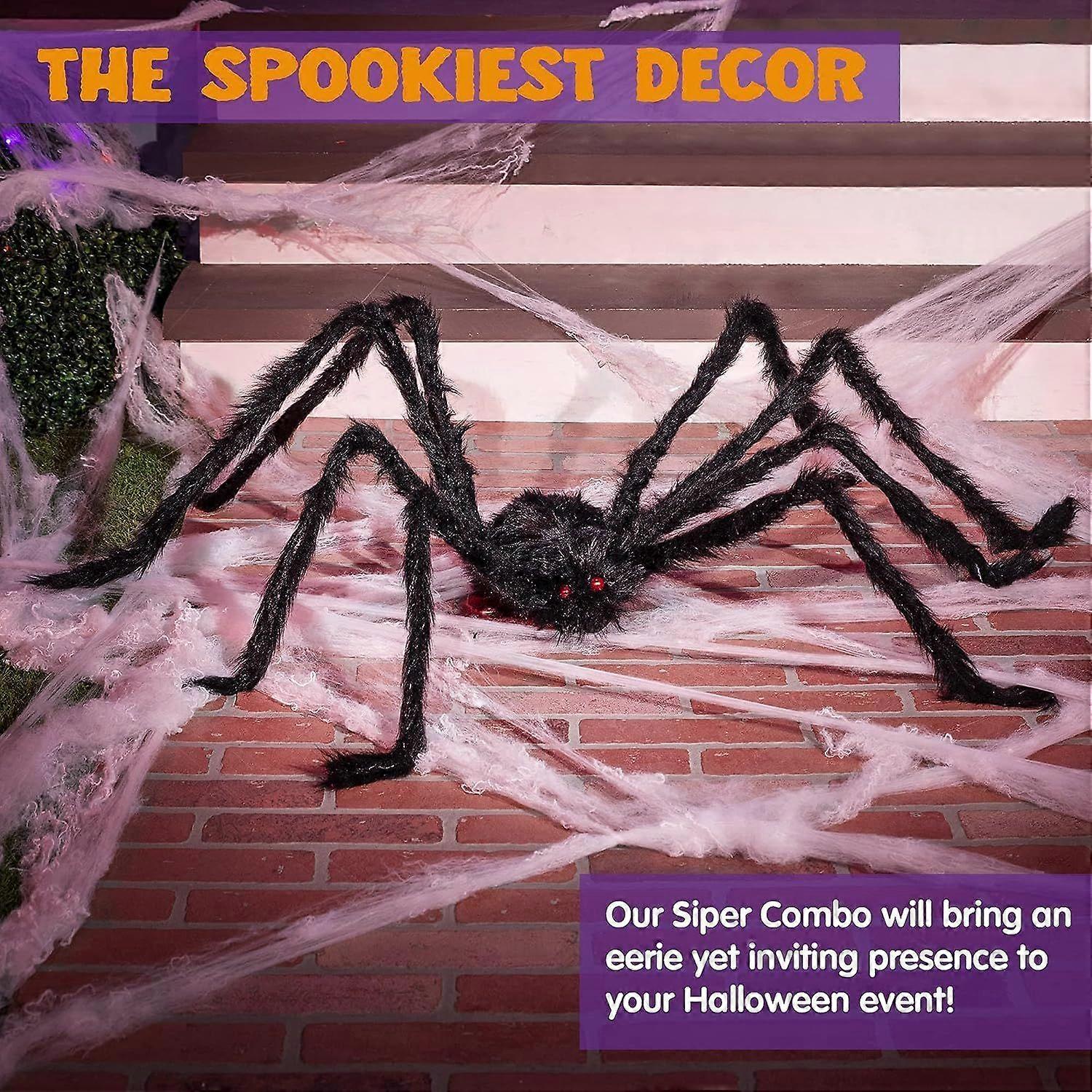 Halloween Outdoor Decorations Hairy Spider, Scary Giant Spider Fake ...