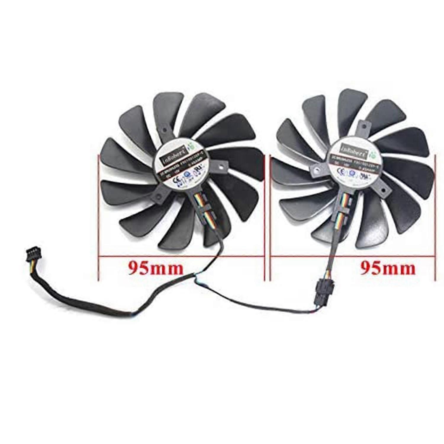 XFX 2PCS 95MM FDC10U12S9-C CF1010U12S Cooler Fan Replace for XFX AMD ...