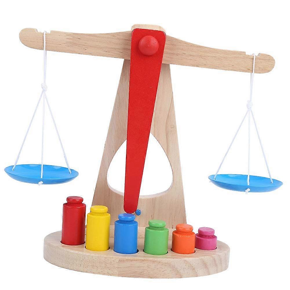 Children's Wooden Scales Educational Toy 28 x 26 x 5 Inches for Kids ...