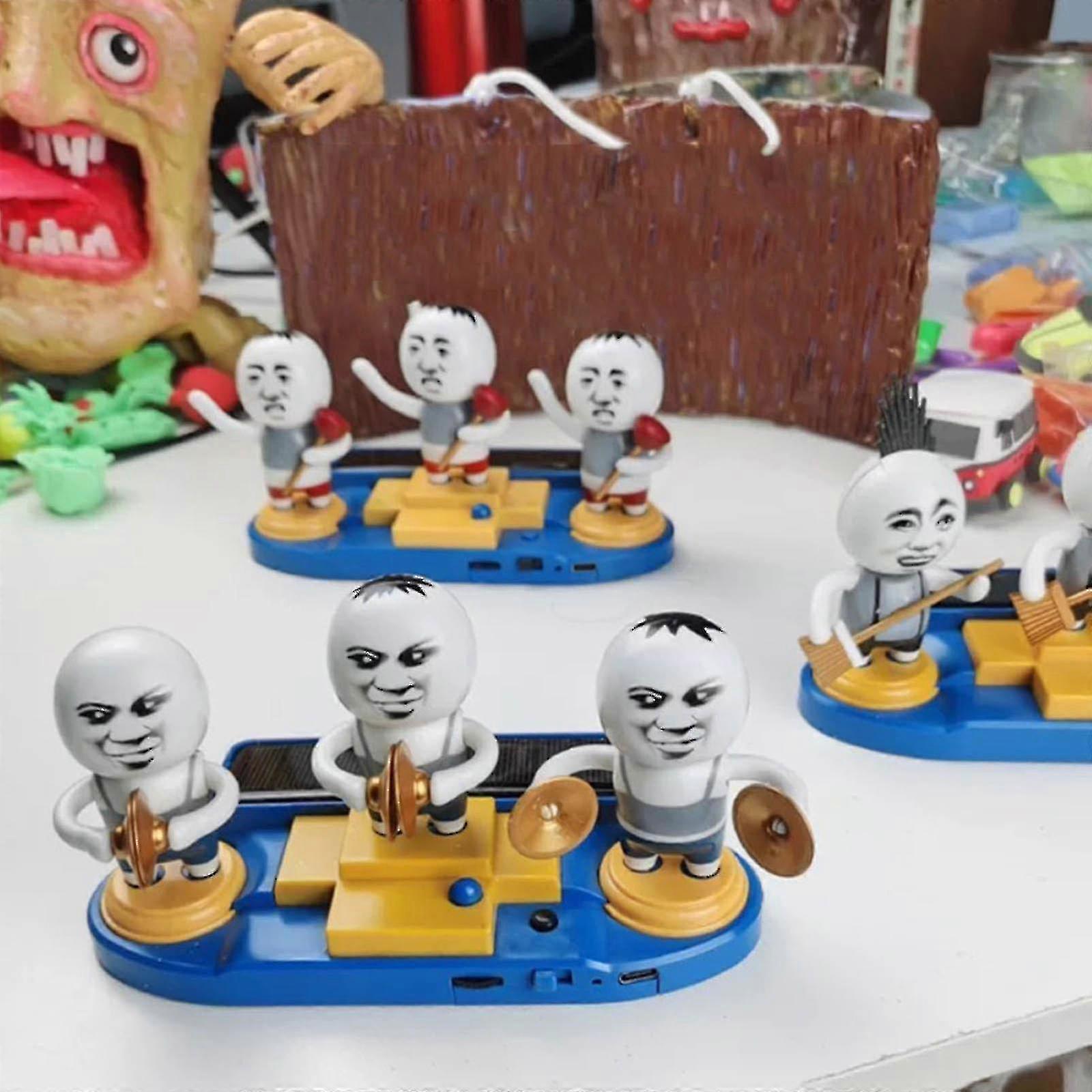 Eco-friendly Solar Shaking For Head Rock Band Car Dashboard Decor Photo ...