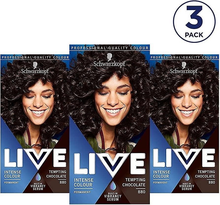 Schwarzkopf Live Hair Colour 880 Tempting Chocolate - Pack Of 3 | Fruugo AU