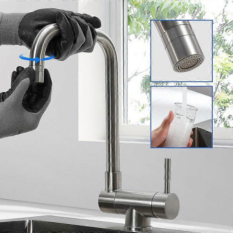 GILE Folding Kitchen Faucet with 2 Sprays Modes, Stainless Steel 304 ...