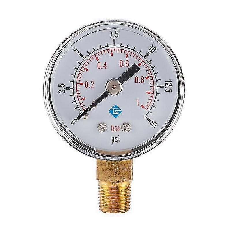 Pressure Gauge, 0-100 psi/0-7 bar, Rust-free iron casing, 1/8" BSPT ...
