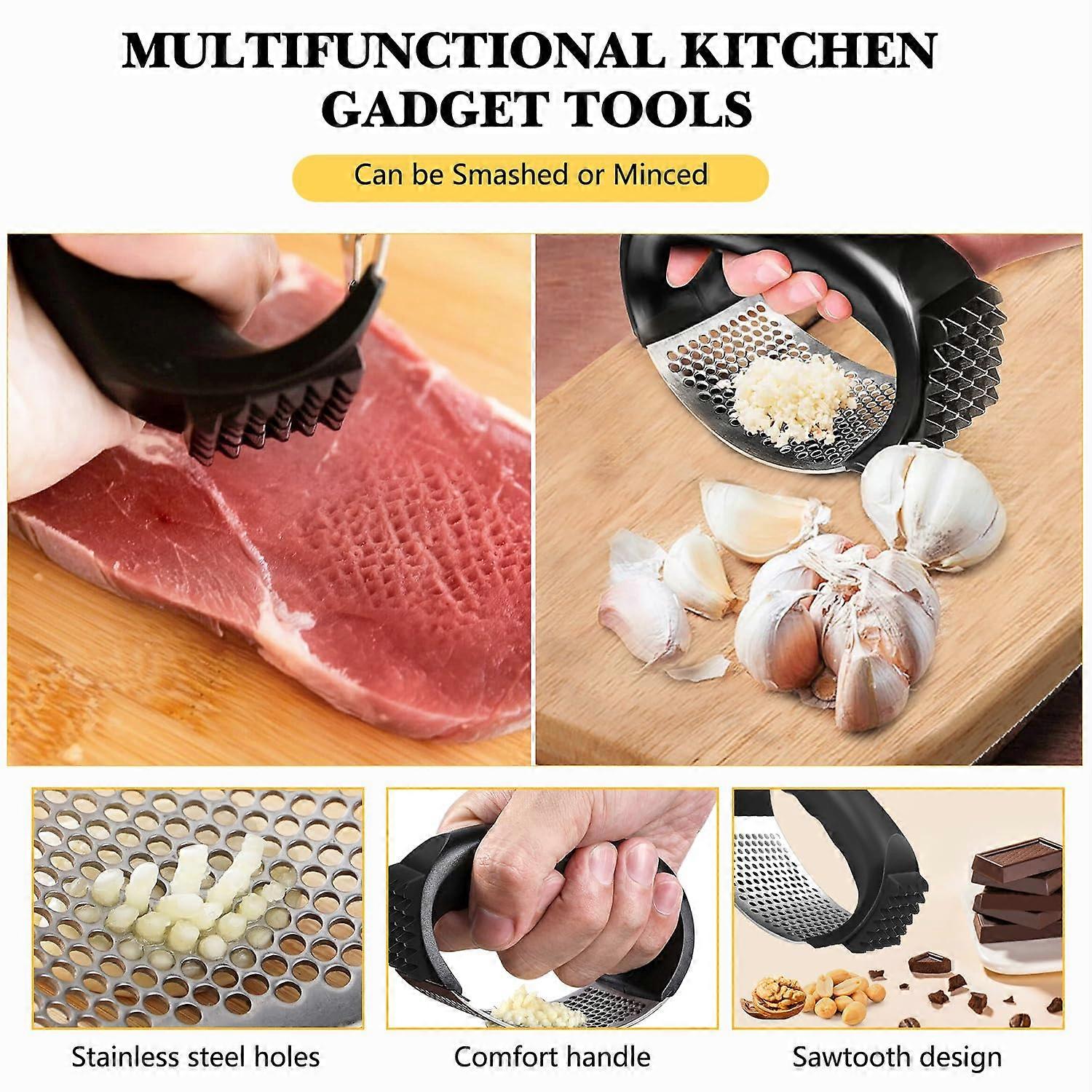 Upgraded Garlic Press Rocker, Stainless Steel Garlic Presser, Garlic ...