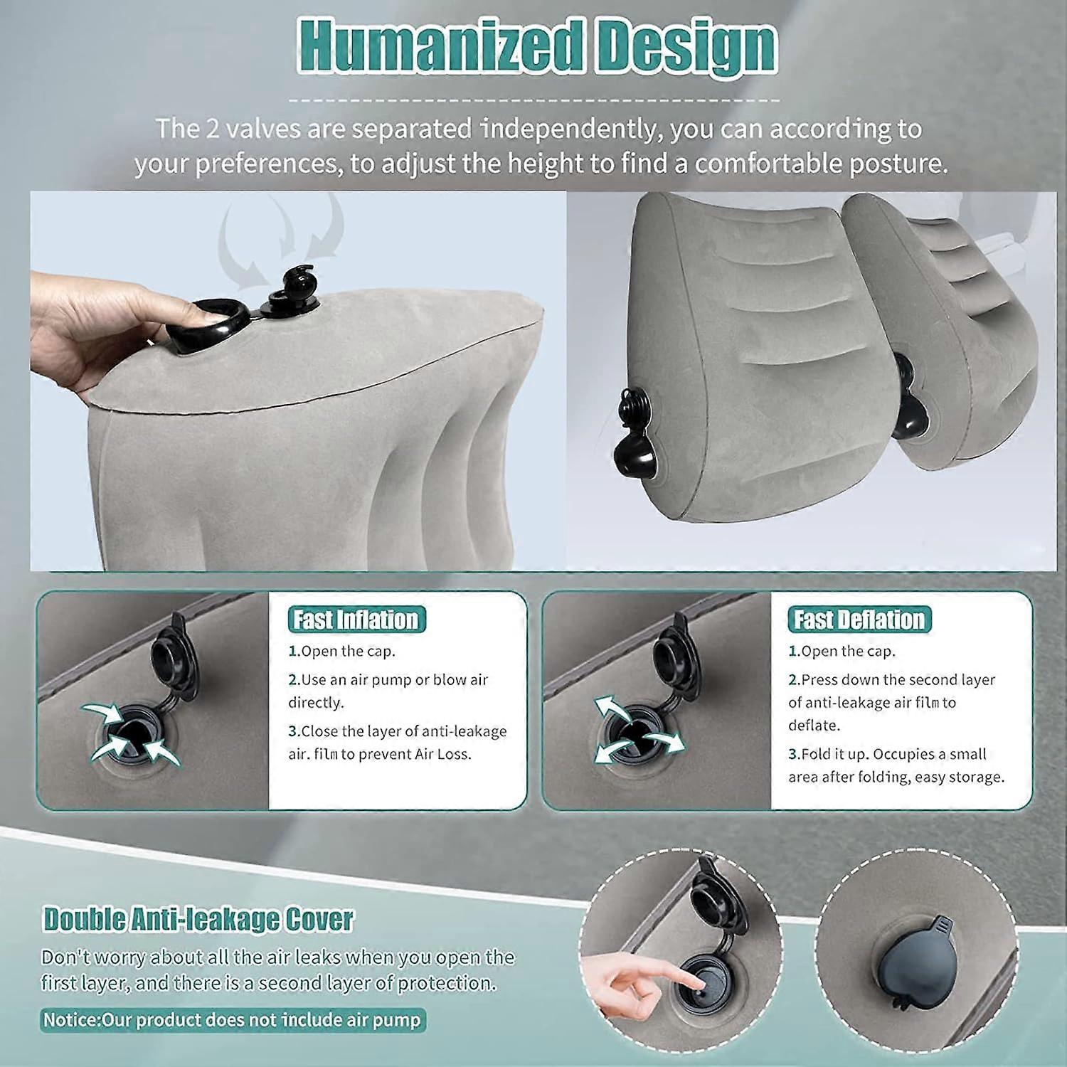 Inflatable Bed Wedge Pillow Set, Post Surgery Support Pillow for Back ...