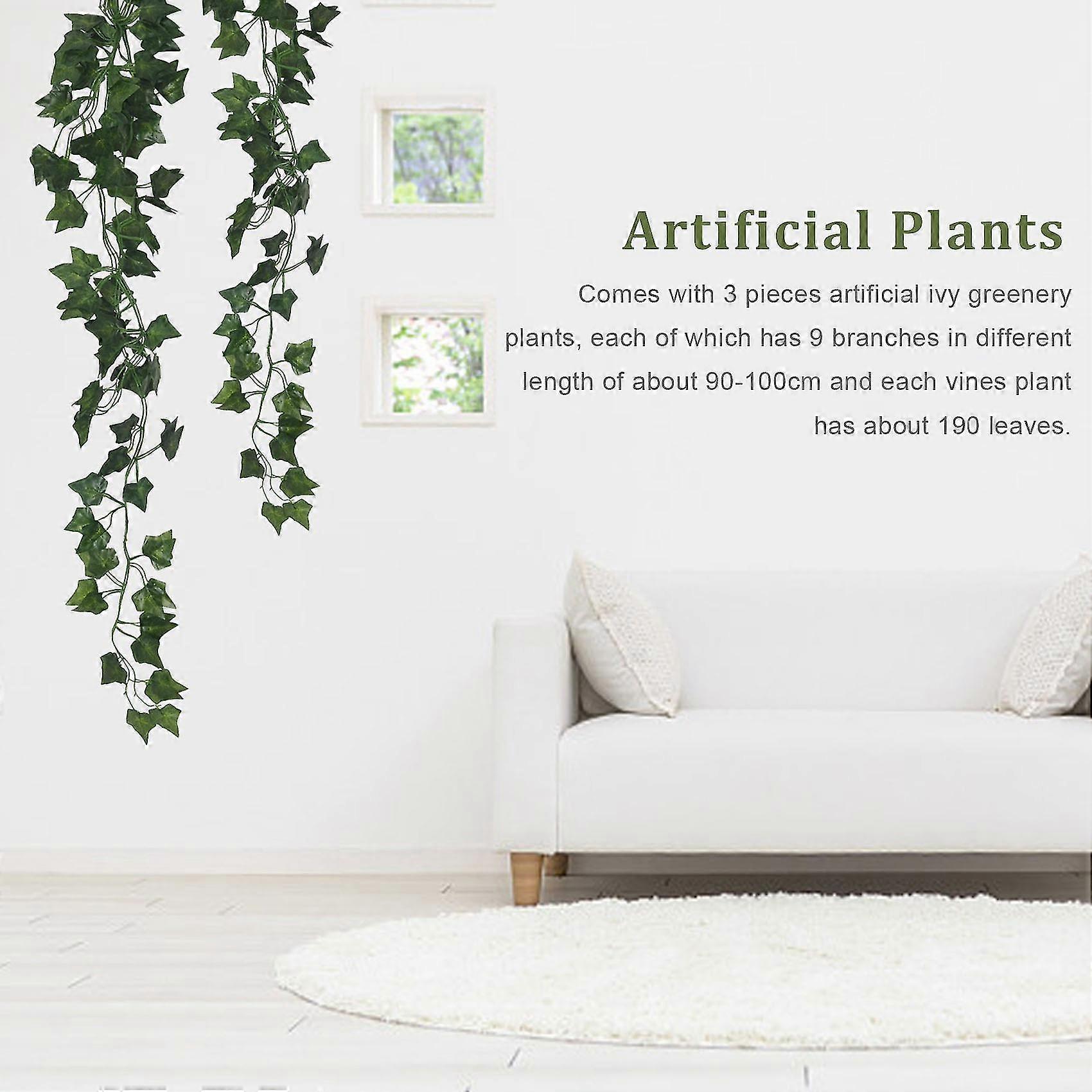 3 Pieces Artificial Hanging Ivy Vine 2.95 Feet Artificial Hanging ...