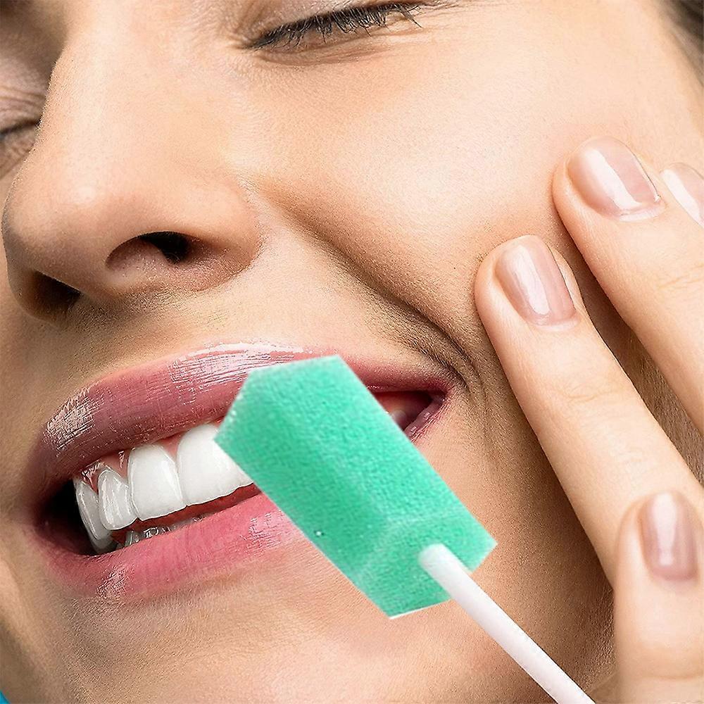 PIAO 100 pcs Oral Care Swabs - Tooth Cleaning Mouth Toothette Oral ...