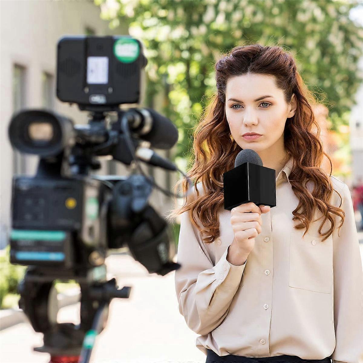 10Pcs Microphone MarkFlag Mic Station-Cube Square Interview Box Stand ...