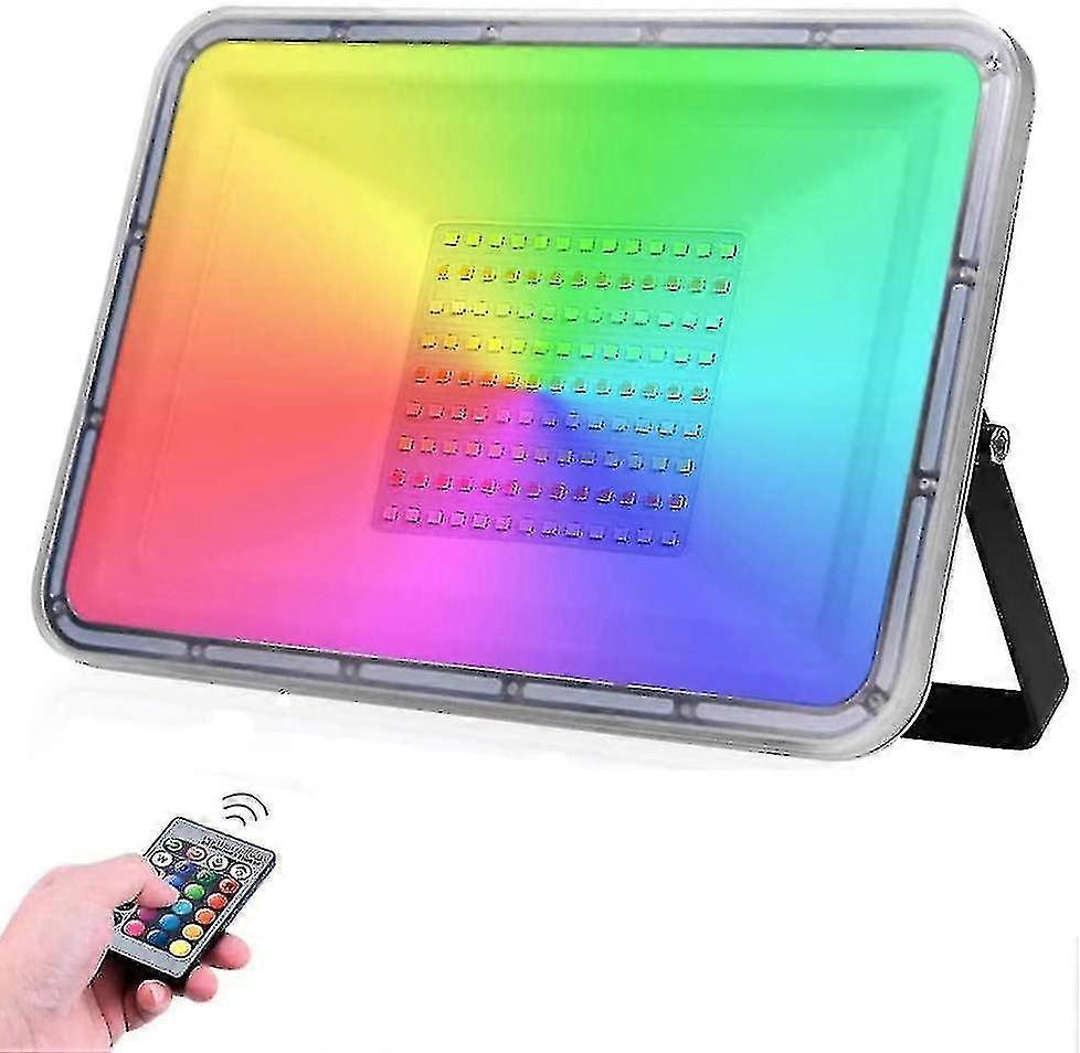 100w Outdoor Rgb Led Floodlight With Remote Control, 16 Colors & 4 ...