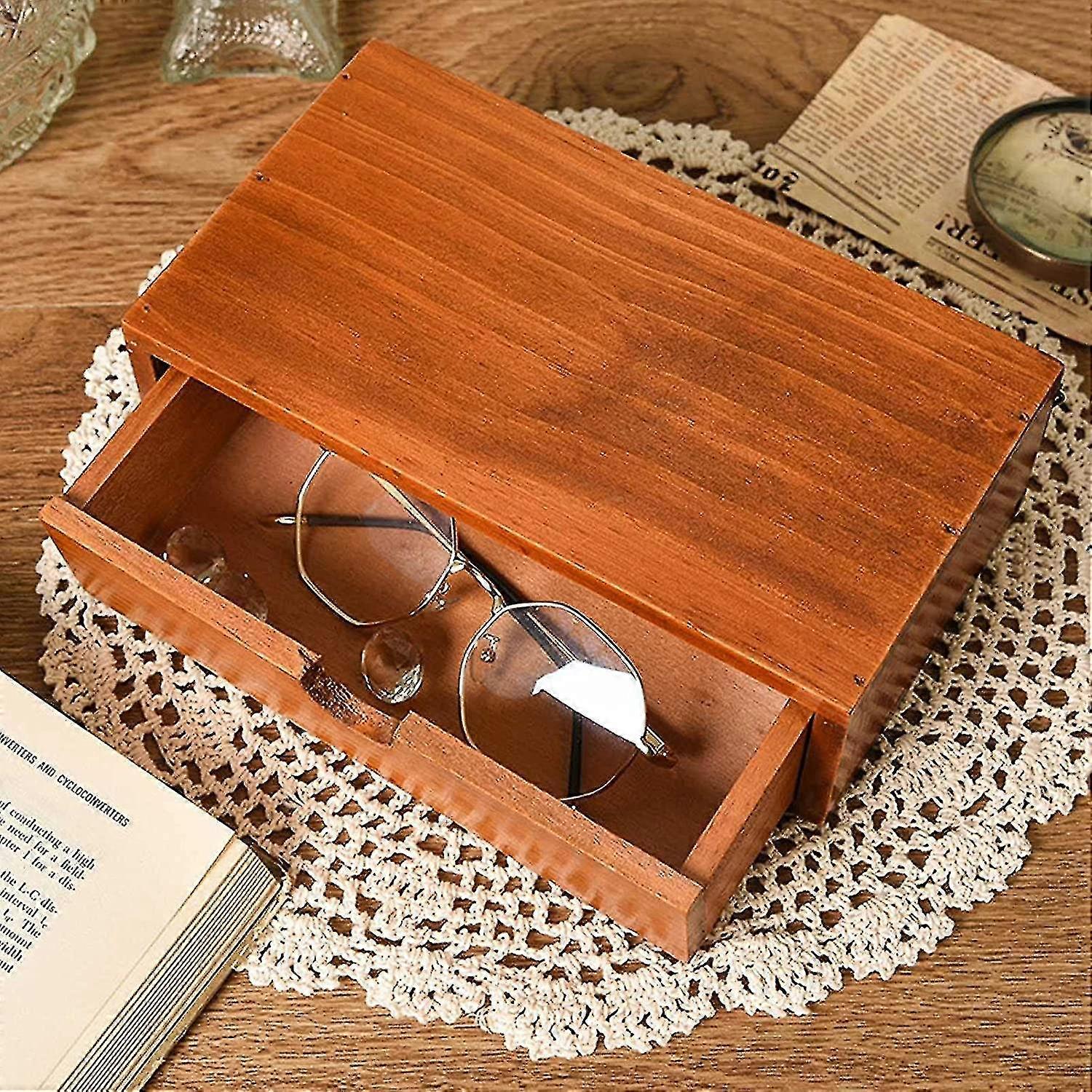 1pc Floating Shelf With Drawer Rustic Wooden Wall Shelves Farmhouse ...