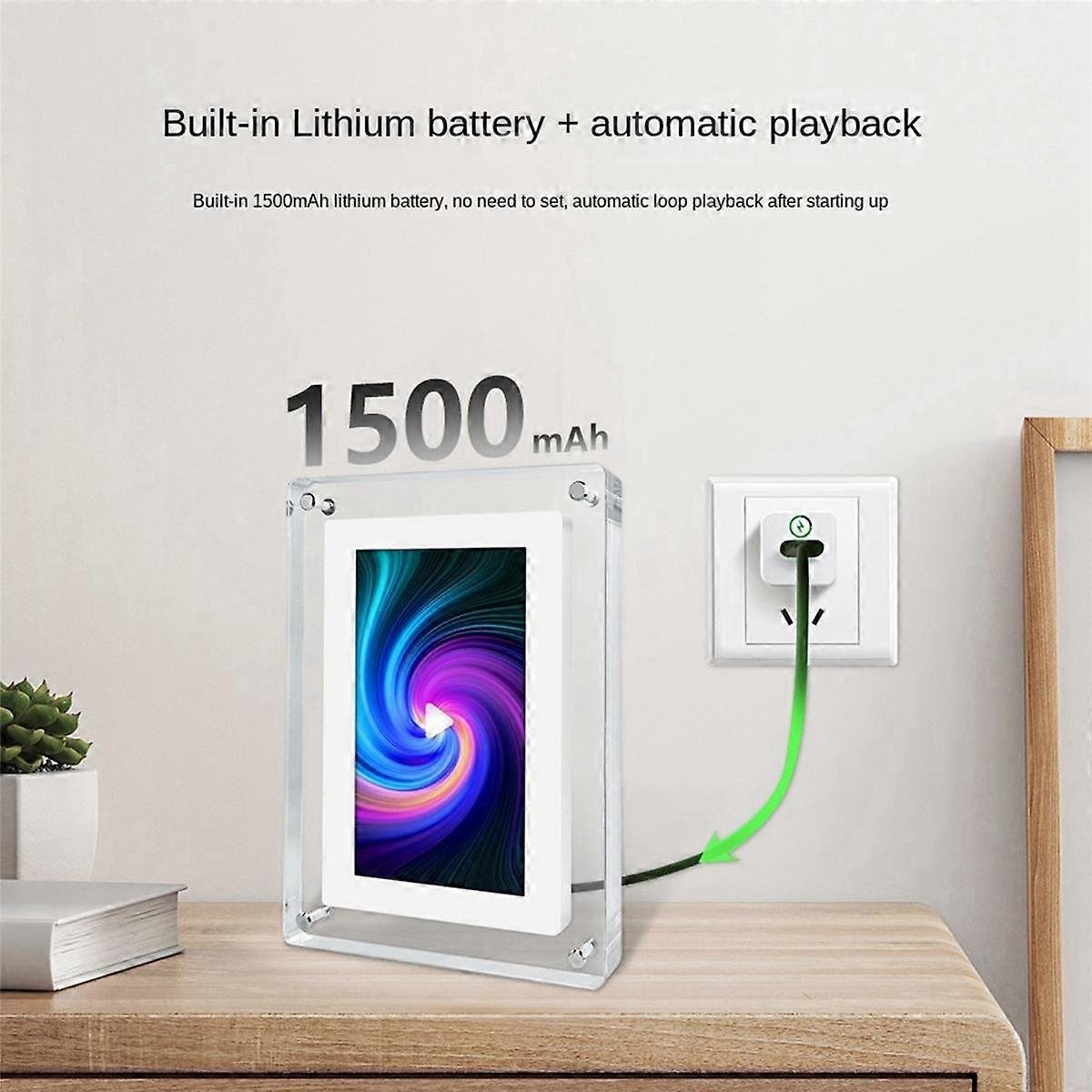 7 Inch Video Player Frame 1500MAh IPS Screen 4Gb Memory Digital Photo ...