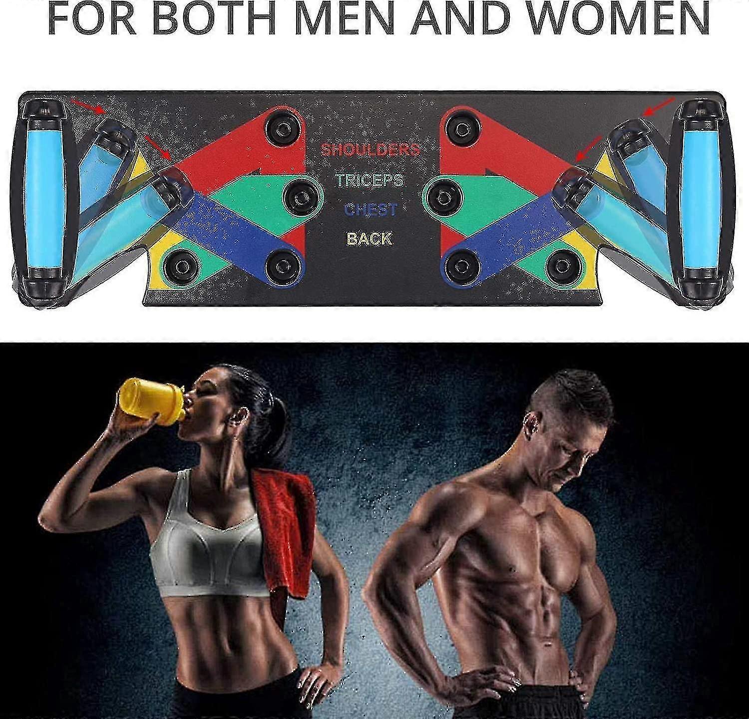 Adkwse Push Up Board, 9 In 1 Push Up Handles Color Coded Push Up Board ...