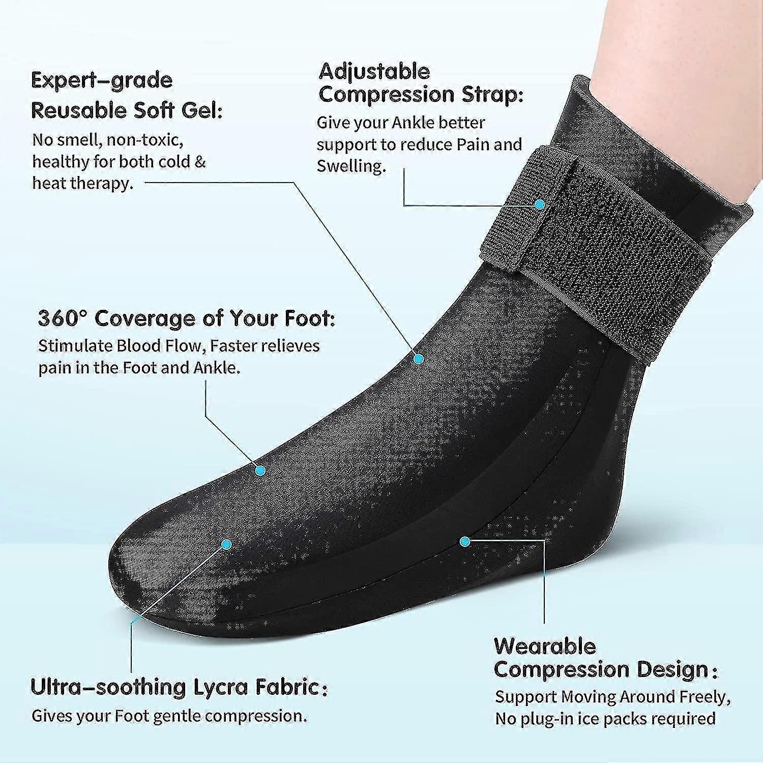 Reusable Gel Cold Therapy Sock For Hot & Cold Therapy, Ankle Foot Ice ...