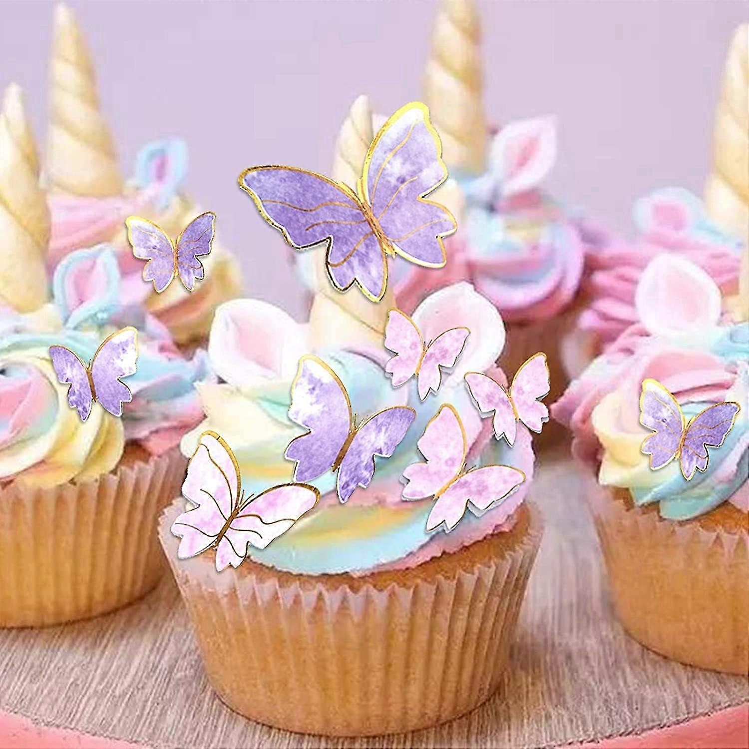 40pcs Butterfly Cake Toppers, Butterfly Cake Toppers, Butterfly Cake ...
