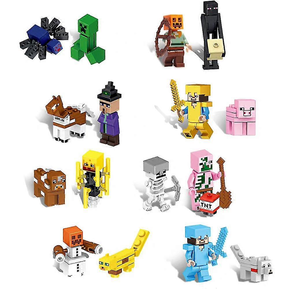16pcs Minecraft Assembled Building Blocks Toy Compatible With Lego ...