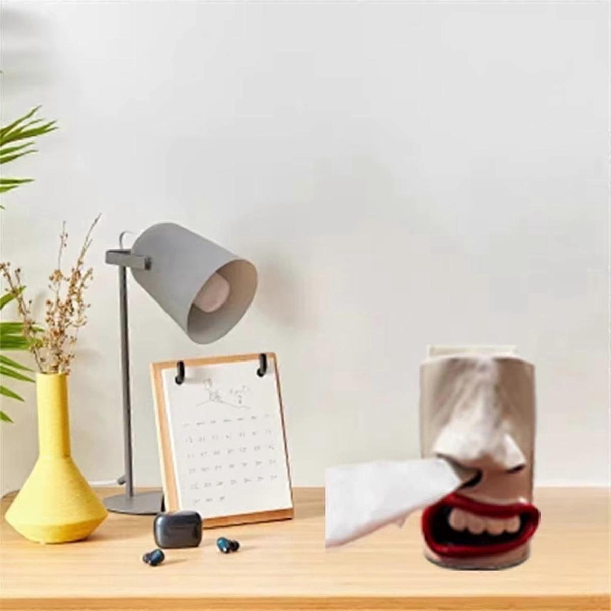 Funny Face Tissue Holder Big Nose Tissue Box Handmade Storage Box Pen ...