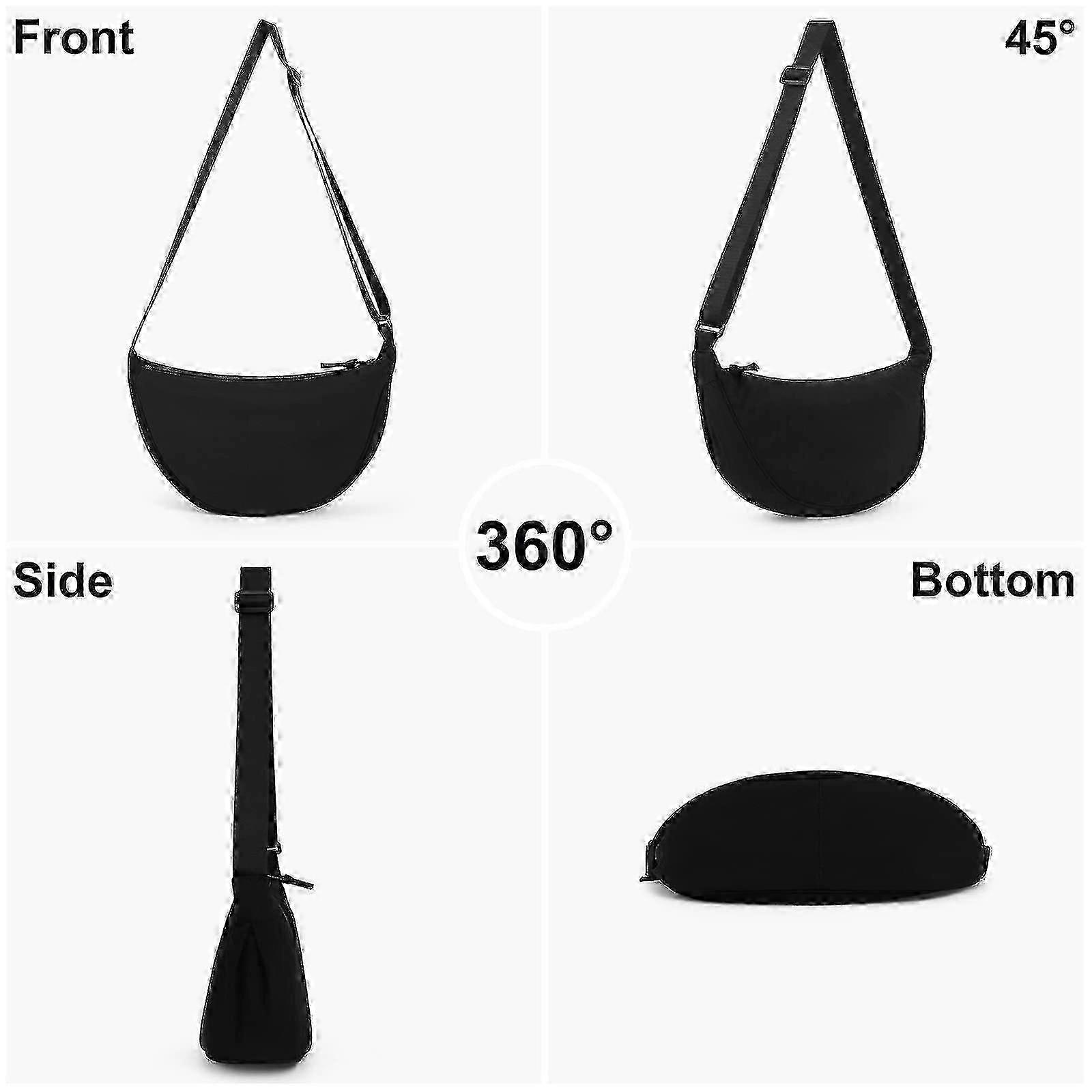 Crescent Bag For Women, Nylon Crescent Bags Crossbody Bag Portable ...