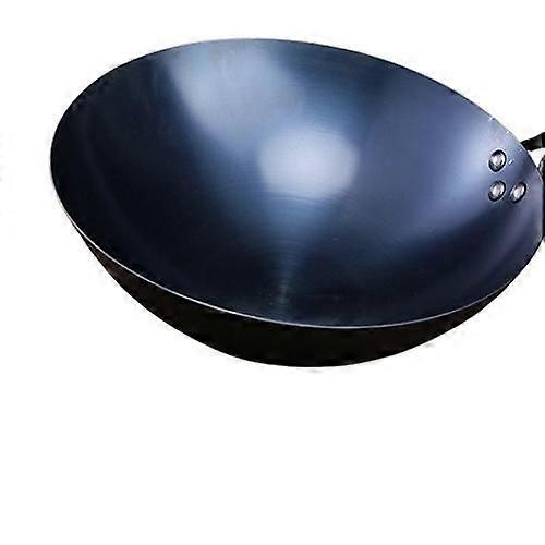 Old-fashioned iron wok round bottom cooking iron wok household gas ...