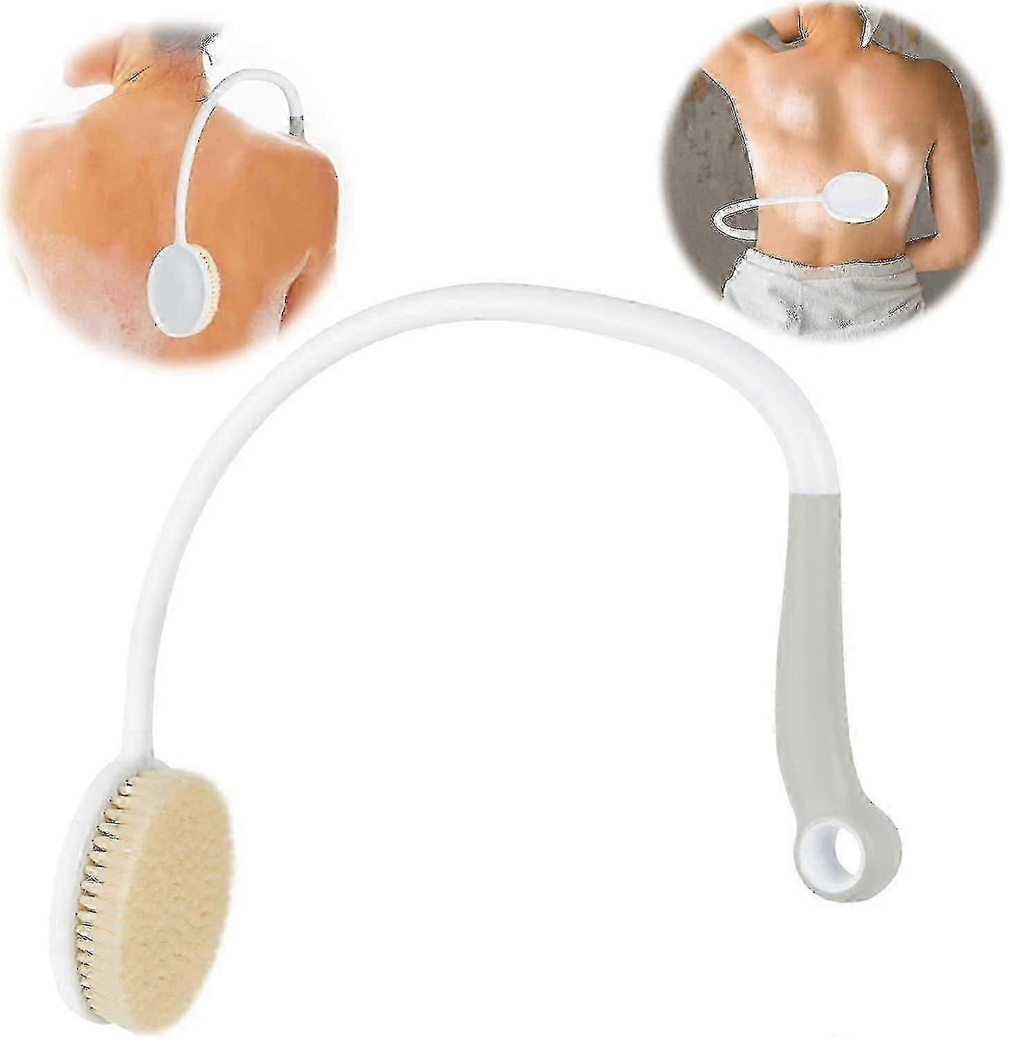 Back Bath Brush Long Handle For Shower, Curved Back Scrubber For The ...