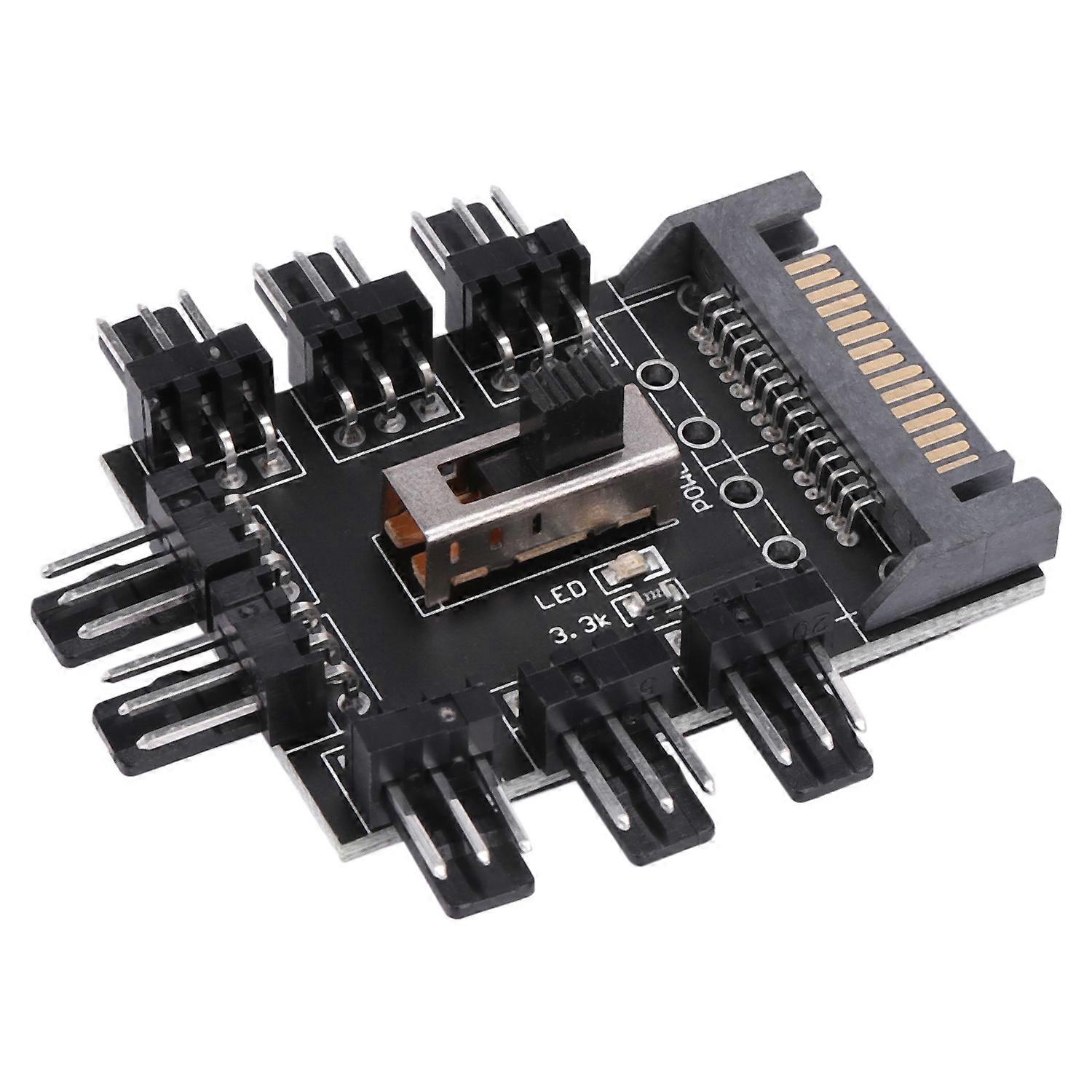 Multi Way Splitter Cooler Cooling Fan Hub PC Computer SATA 1 to 8 3pin ...