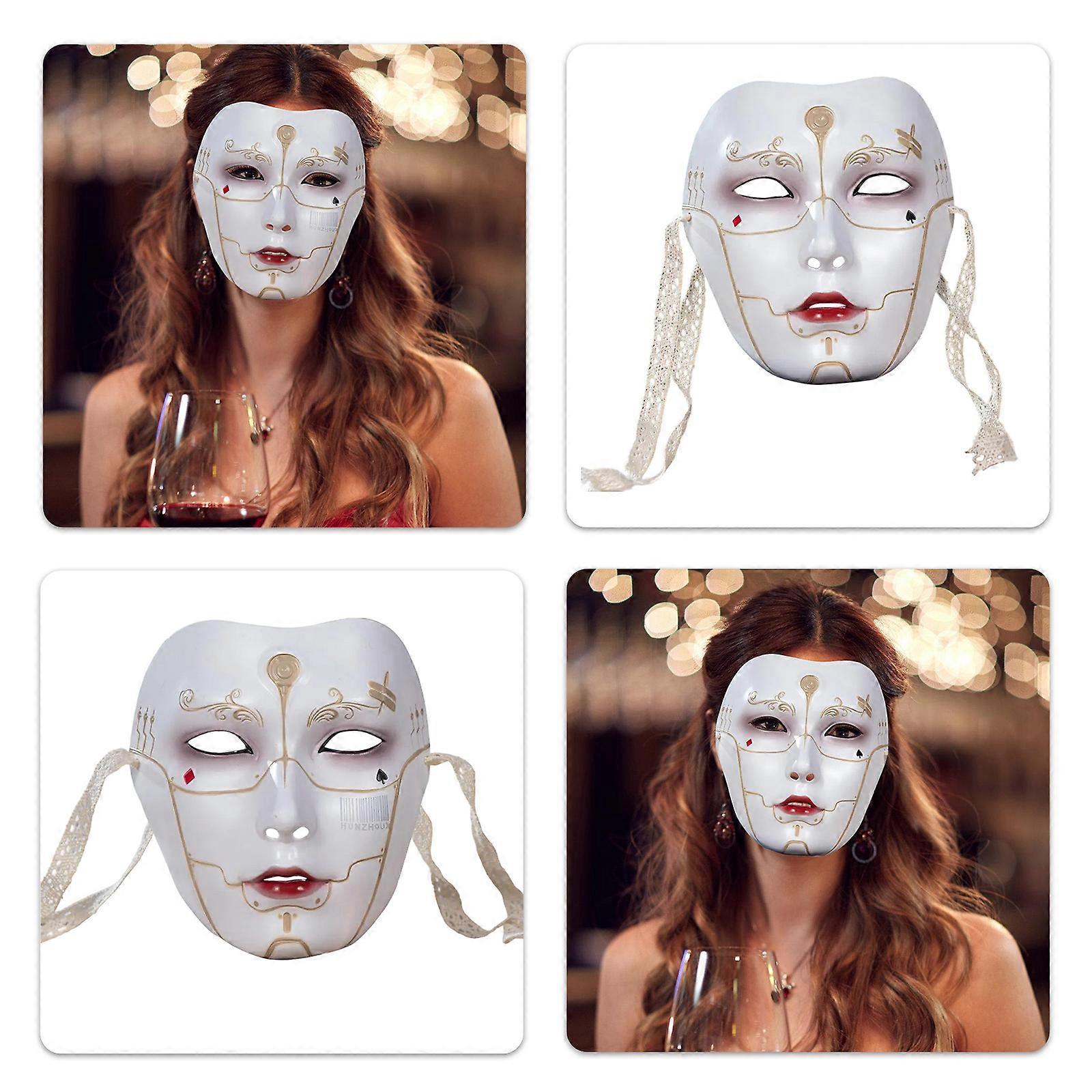 Masquerade Mask Mechanical Man Mask Halloween Full Face Mask For Women ...