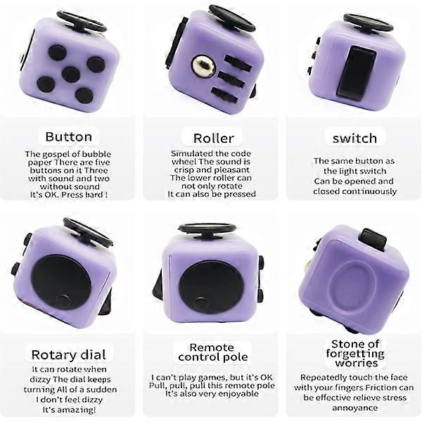 4 Pcs Anti-Stress Cube, Decompression Toy Cube with 6 Calming Mods ...