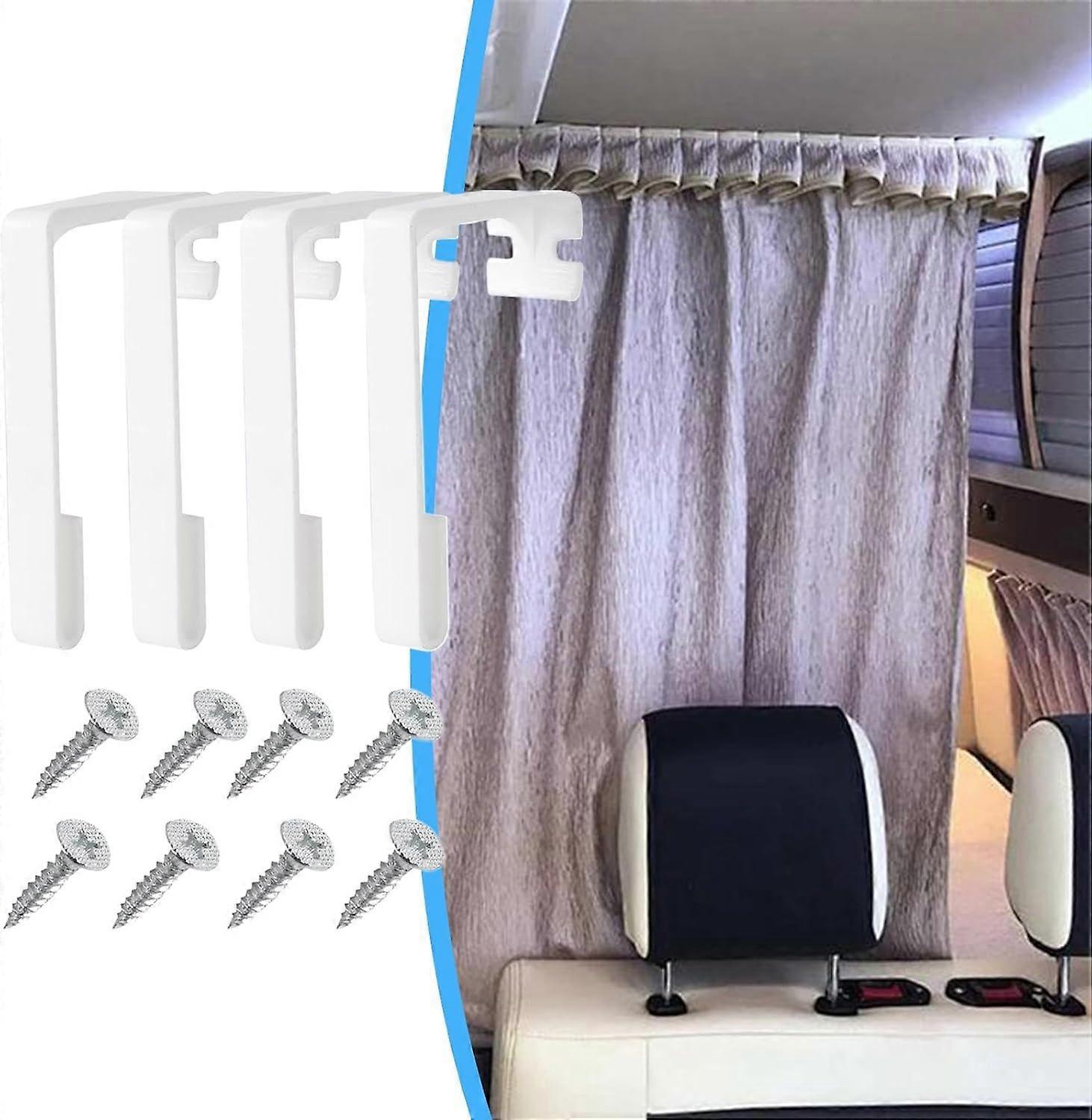 RV Curtain Bracket for Side Curtains - 4 Pack Window Cover Rail Clips ...