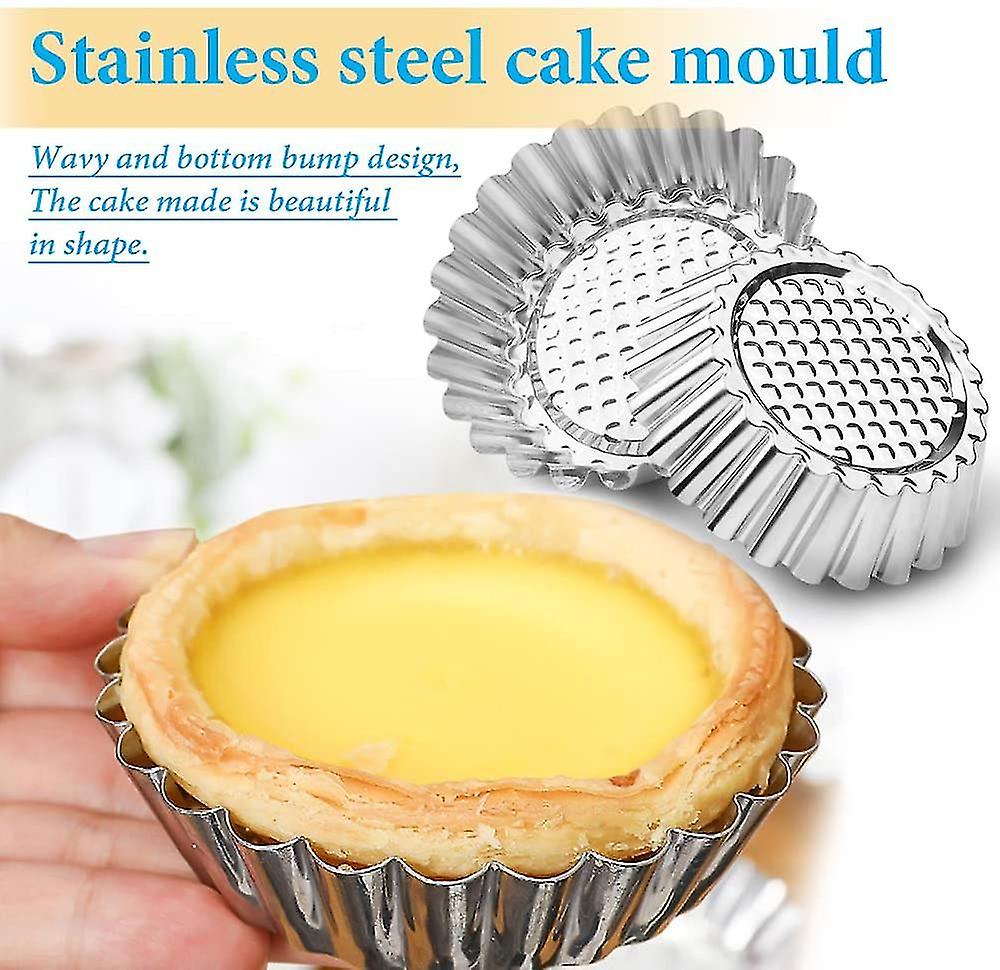 20 Packs Cake Mold, 3.7inch Stainless Steel Mini Pie Tartlet Cake Cake ...