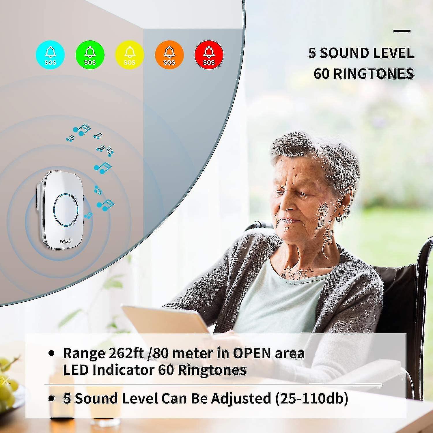 Caregiver Pagers Wireless Call Button For Elderly Patient Personal In ...
