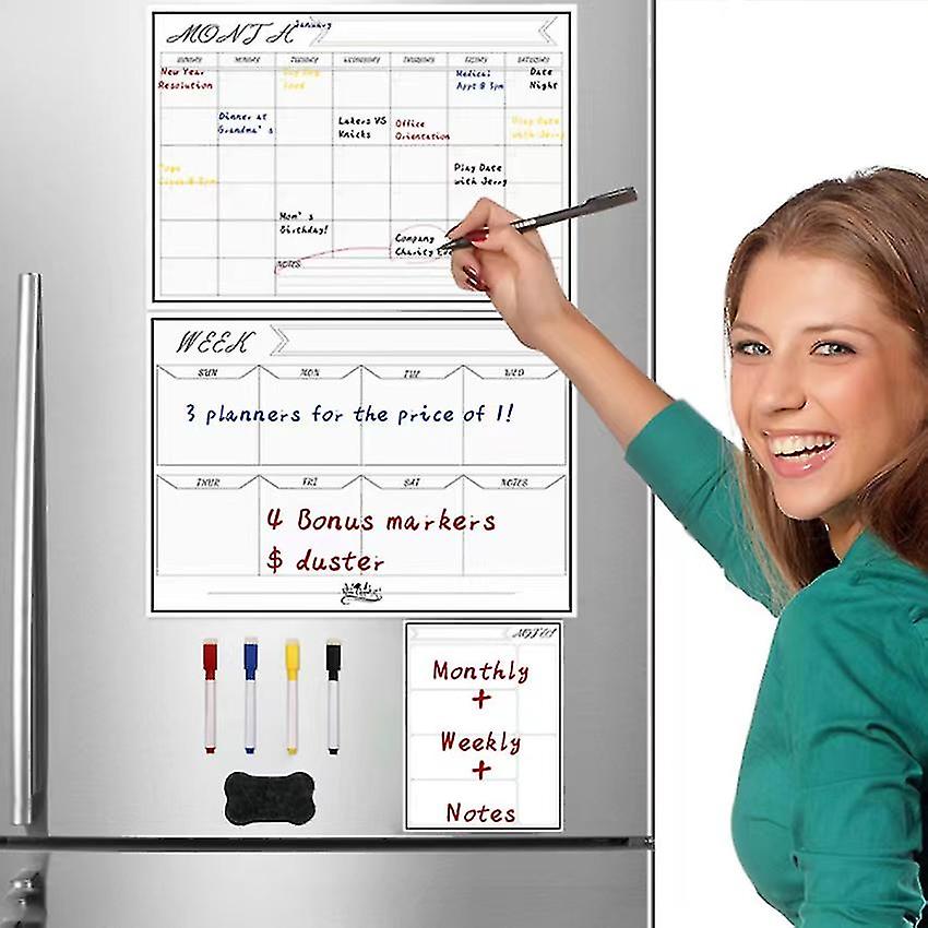 Magnetic Monthly Weekly Planner Calendar Table Dry Erase Whiteboard ...