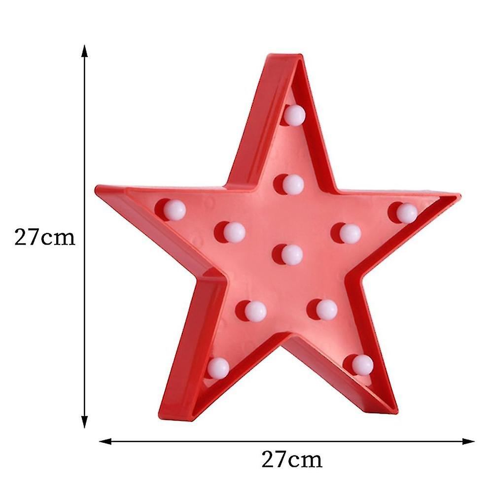 2 Pcs Star Plastic Night Lights Battery Operated Led Marquee Star Sign Star Shaped Movie Theater ...