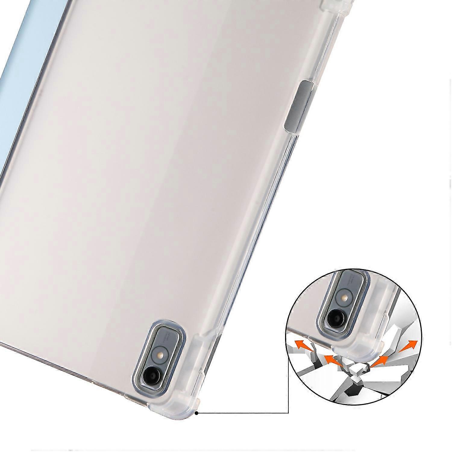 For Lenovo Tab P11 Gen 2 Transparent Pen Tray Tri-Fold Leather Case ...