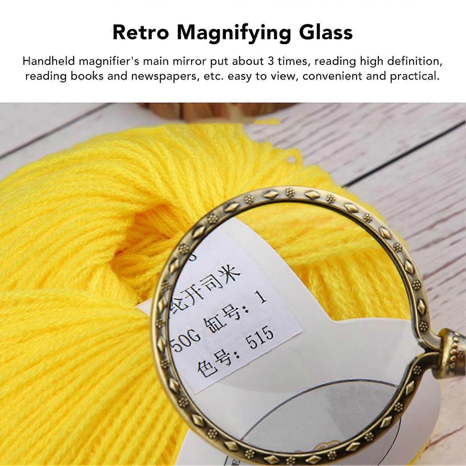 Retro Magnifying Glass Portable 3x Magnification Handheld Magnifier For ...