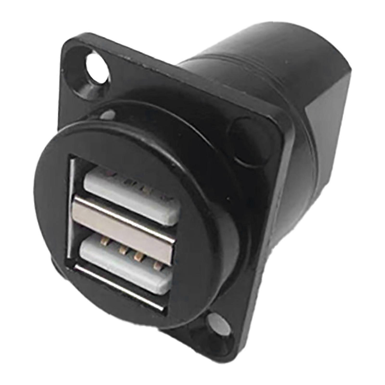 USB Panel Mount Connector Female to Female Dual Ports Stable Data ...
