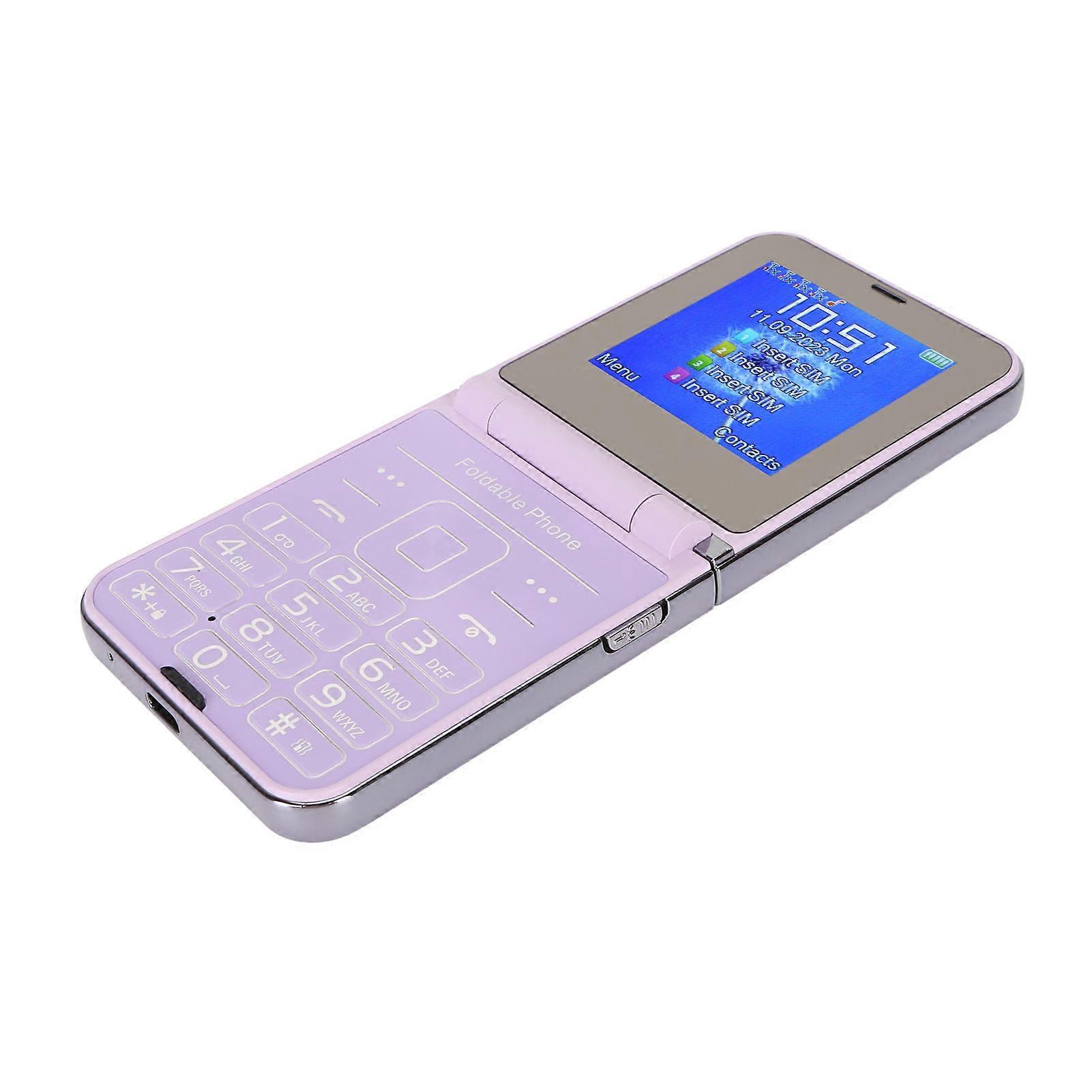 Flip 2G Phone 2.6in Senior Cellphone 2 Screen 1.3MP 4 SIM Cards Standby ...